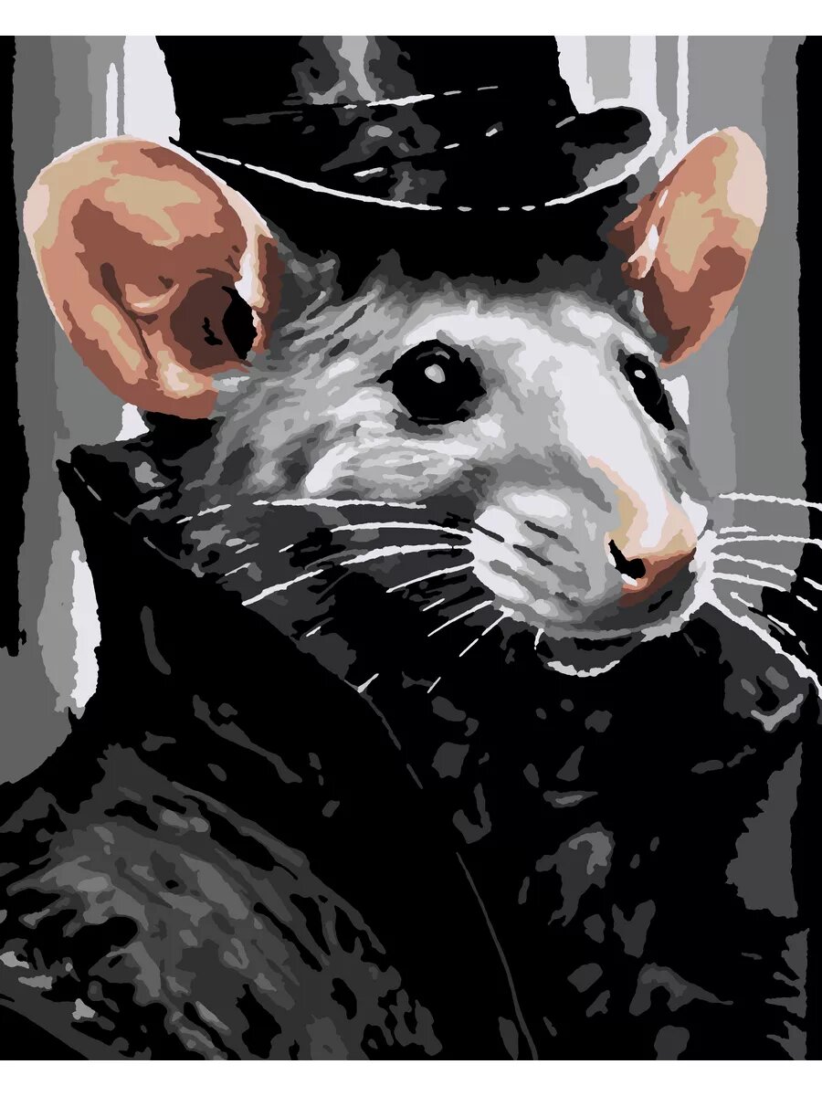 Картина по номерам "Мышь во Фраке" 40х50см