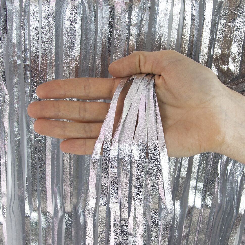 Занавес Дождик Серебро, 100*200 см, 1 шт.