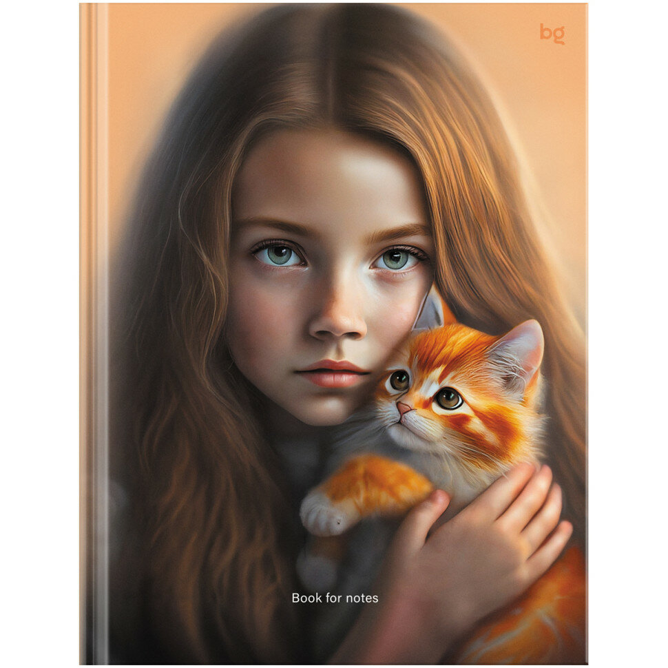 Бизнес-блокнот А5, 80л, BG "Милый пушистик", матовая ламинация, тиснение фольгой, 370494