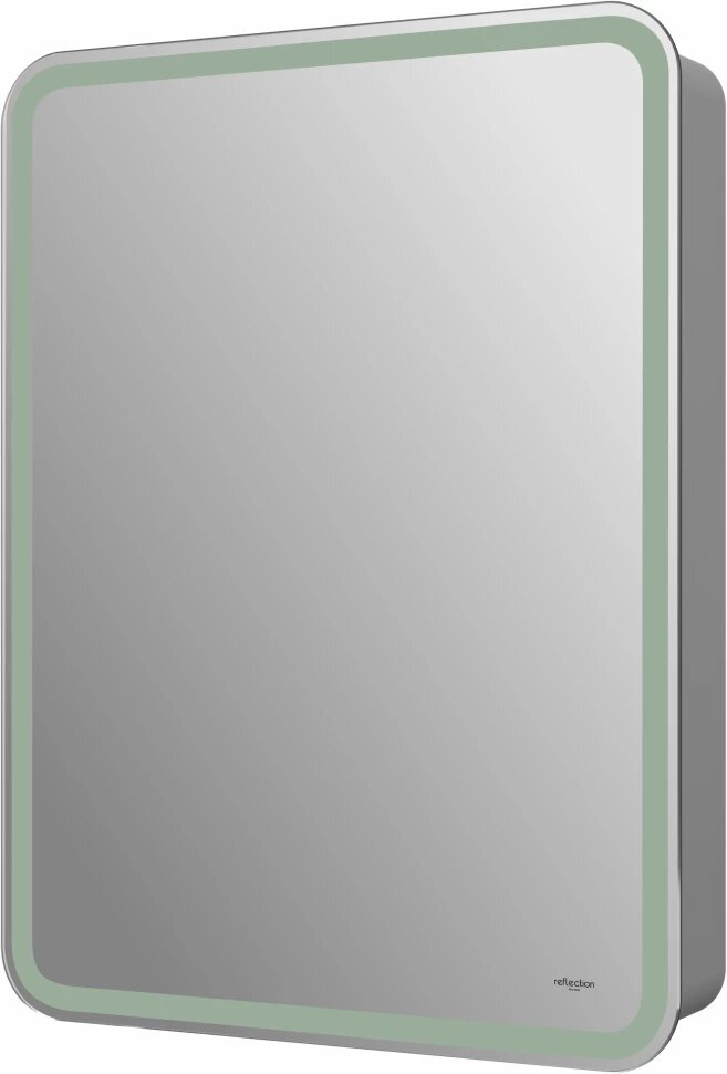 Зеркальный шкаф Reflexion Circle RF2109SR 60x80 см L, с LED-подсветкой, сенсорным выключателем, белый матовый