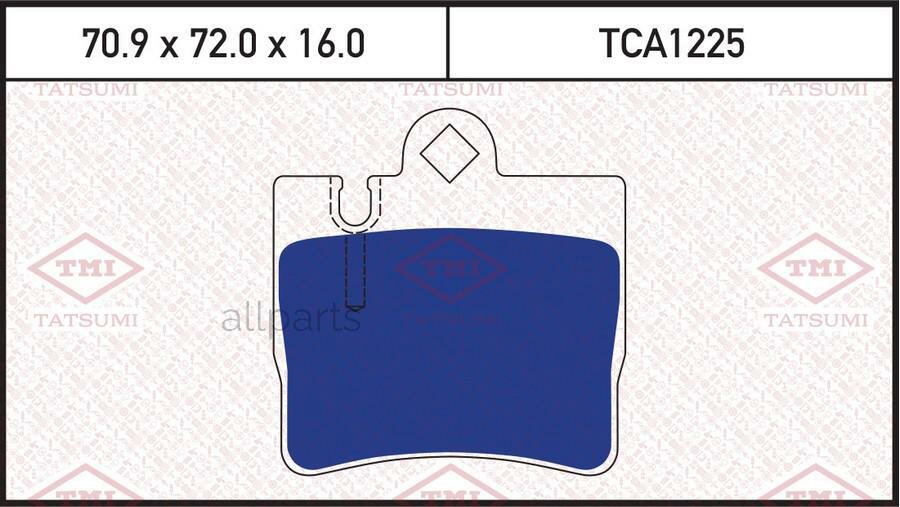 TATSUMI TCA1225 Колодки тормозные дисковые | зад |