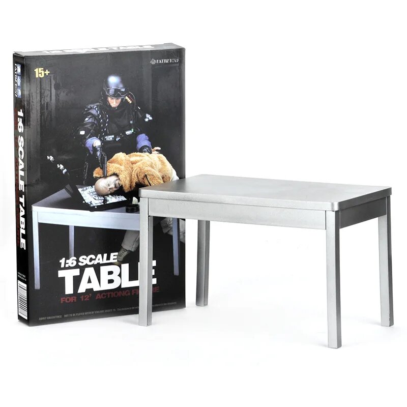Складывающийся серебристый стол для кукол 12 дюймов