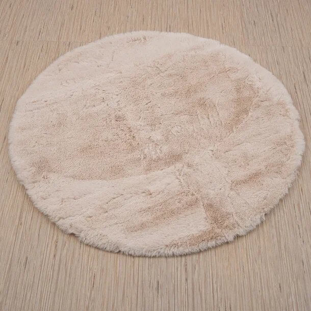 Ковер турецкий Круглый на пол в спальню в гостиную 120х120 см бежевый однотонный ворс 35 мм шегги 392873 ковренок