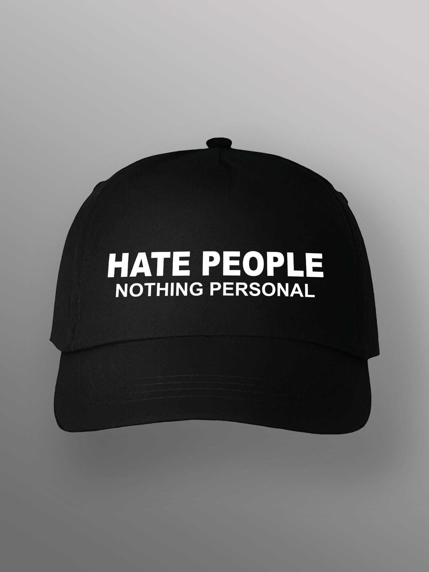 Бейсболка Top Fun Hate people для мужчин и женщин, размер 56-58, черный — фото 1