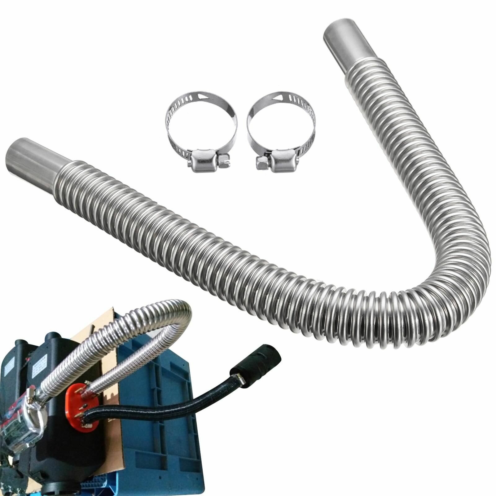 Выхлопная труба (металлорукав) d25мм 60см для сухого фена, автономного отопителя/ автономки/ Выхлоп