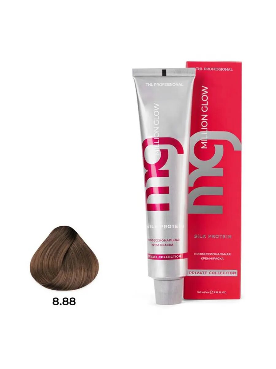 Крем-краска для волос Million glow Private collection Silk protein 8.88