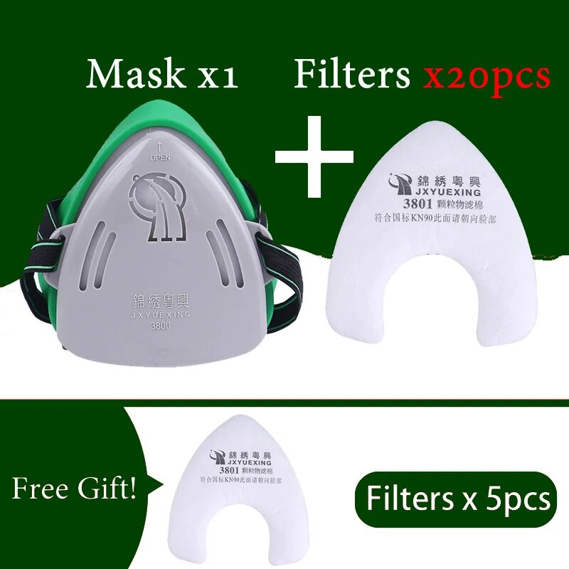 Респиратор ELESESAFE полумаска 5 фильтров Изумрудный, Mask 20 filters