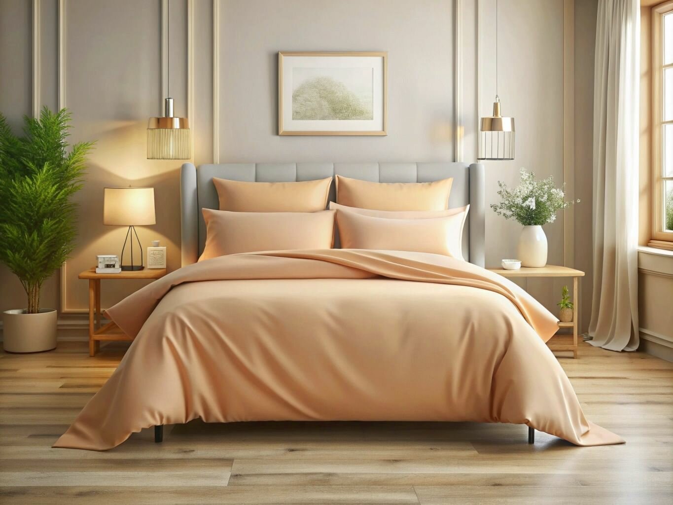 Постельное бельё тенсель детское - М - 60S 4382 Персик