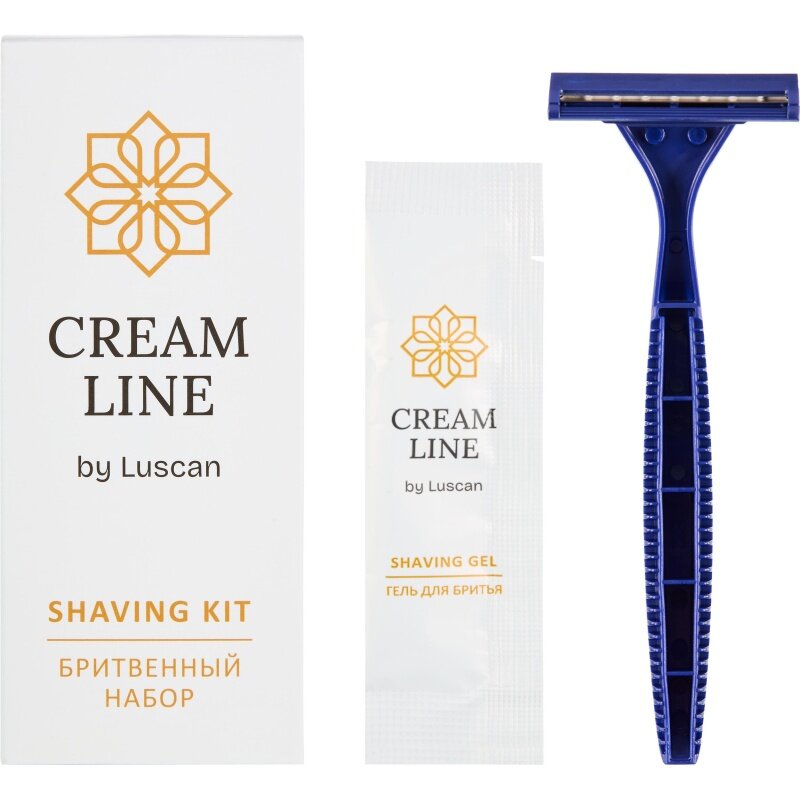 Набор для бритья Luscan "Cream Line", гель, станок, картонная упаковка, 200 шт