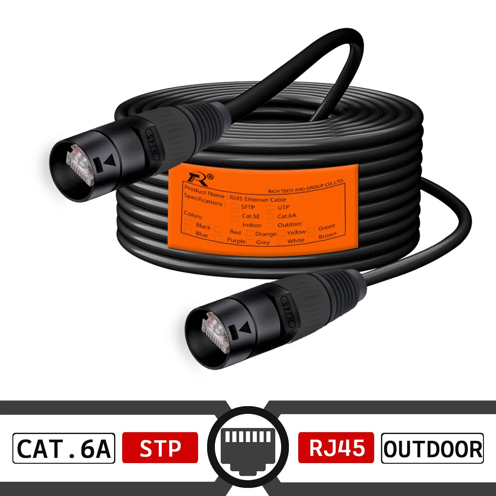 RJ45 сетевой адаптер R WX08-WX15 STP-Outdoor-CAT.6A, 10M