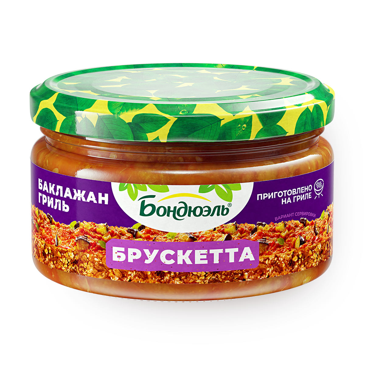 Баклажан Bonduelle "Брускетта гриль", в стеклянной банке, 1 шт