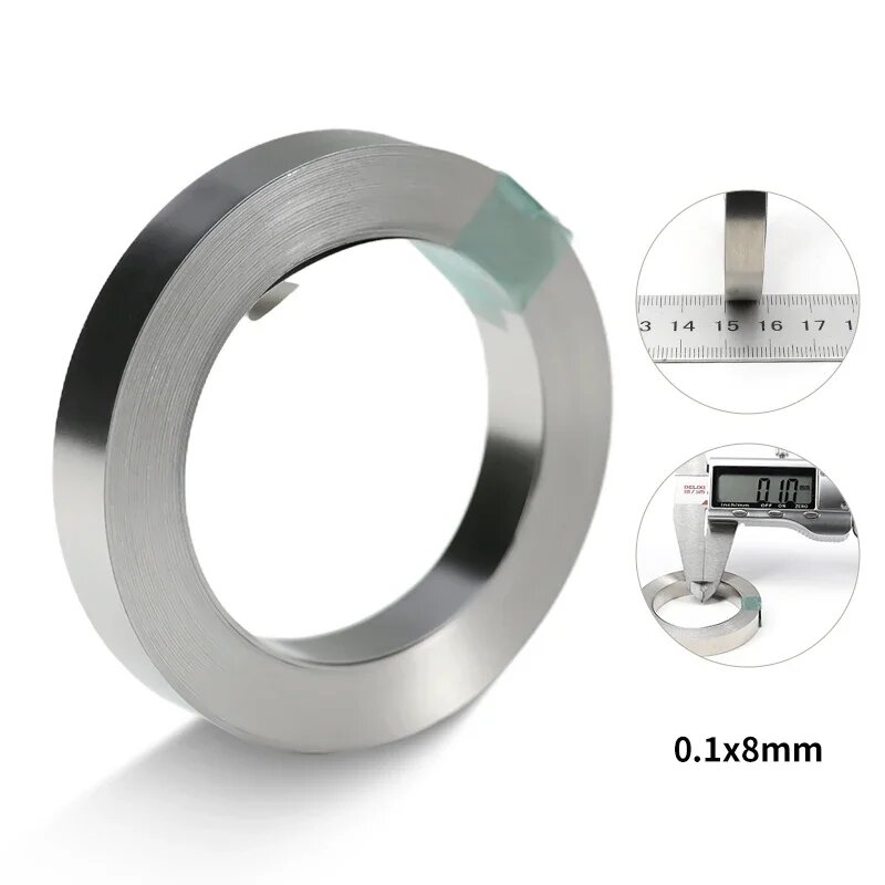 Никелевая лента 0.1x8mm для сварки аккумуляторов, 10 м