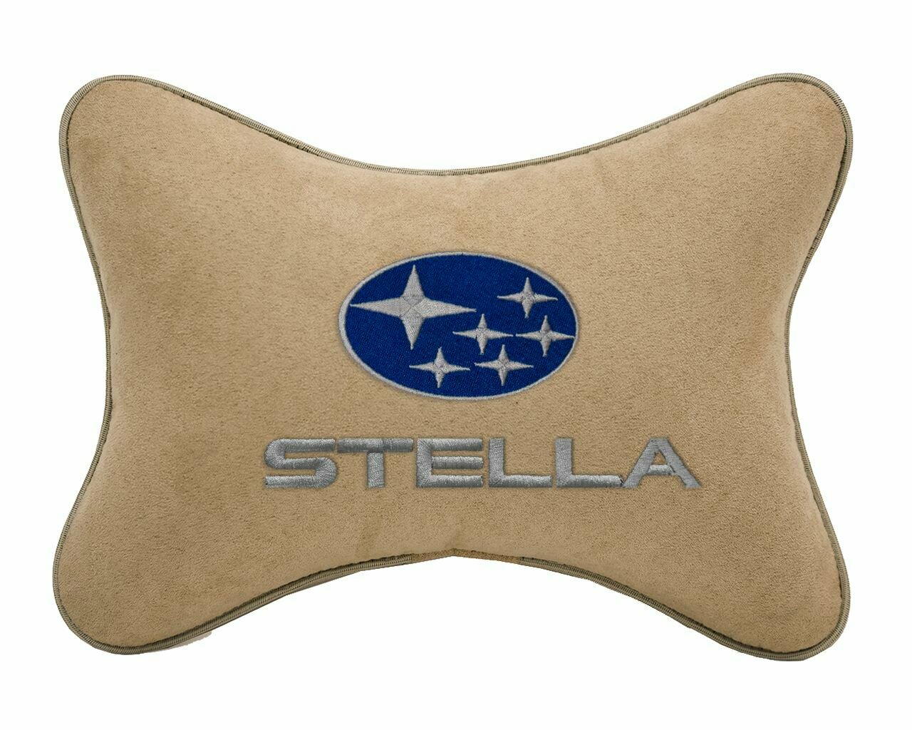 Подушка автомобильная на подголовник бежевая алькантара SUBARU Stella