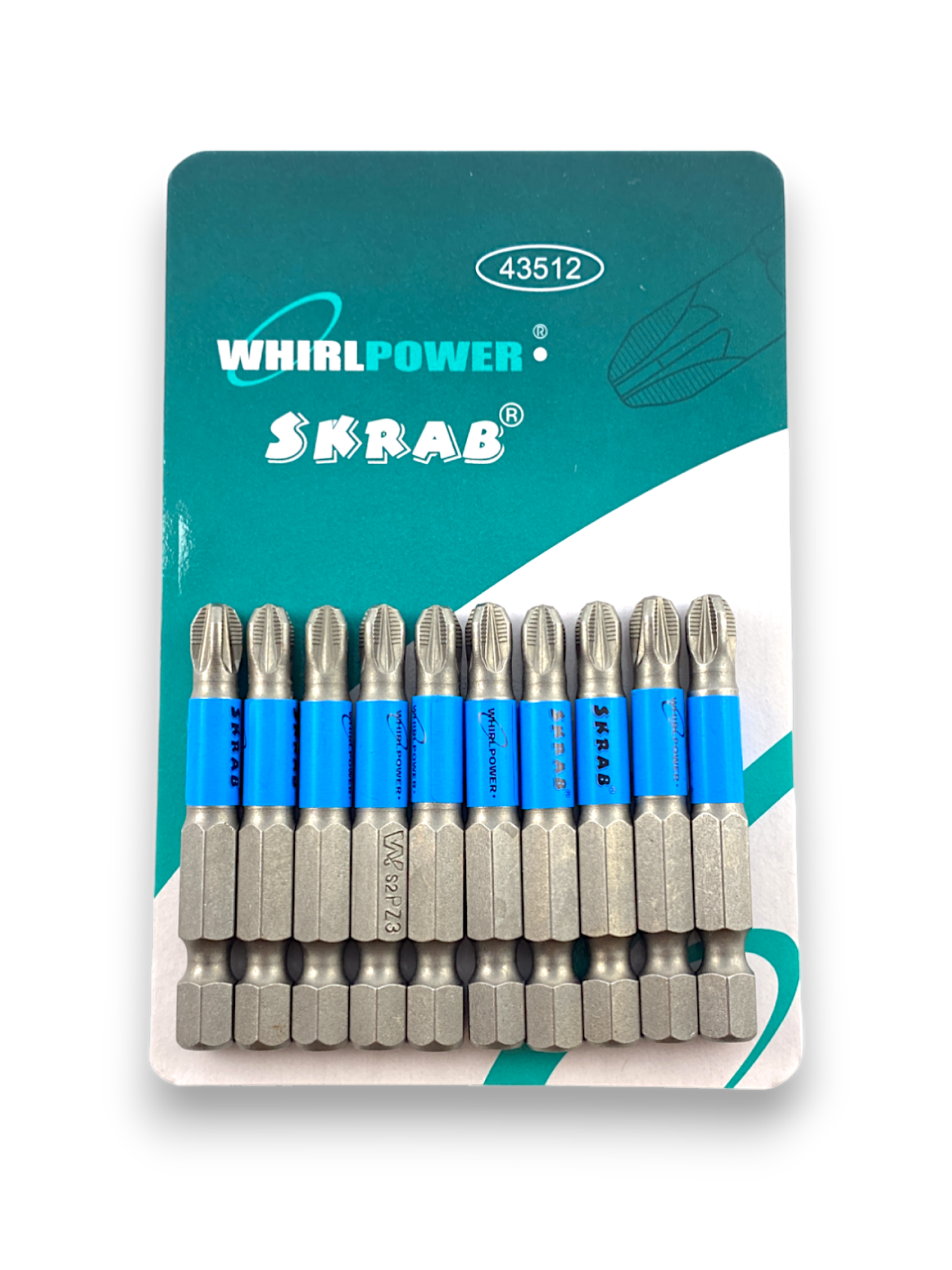 Биты PZ 3 х 50мм 10шт. Torx (T/TX) сталь S2 WHIRLPOWER Skrab 63512