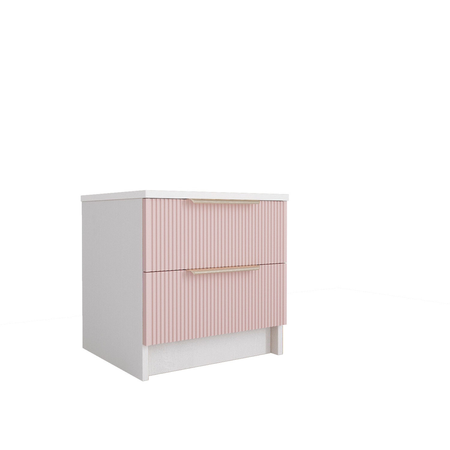 МС Лавис Тумба ТД 400.1 Белый/Белый софт-Роза + 2 шт. Ручка-скоба 160 профильная (золотая) (ДСВ)