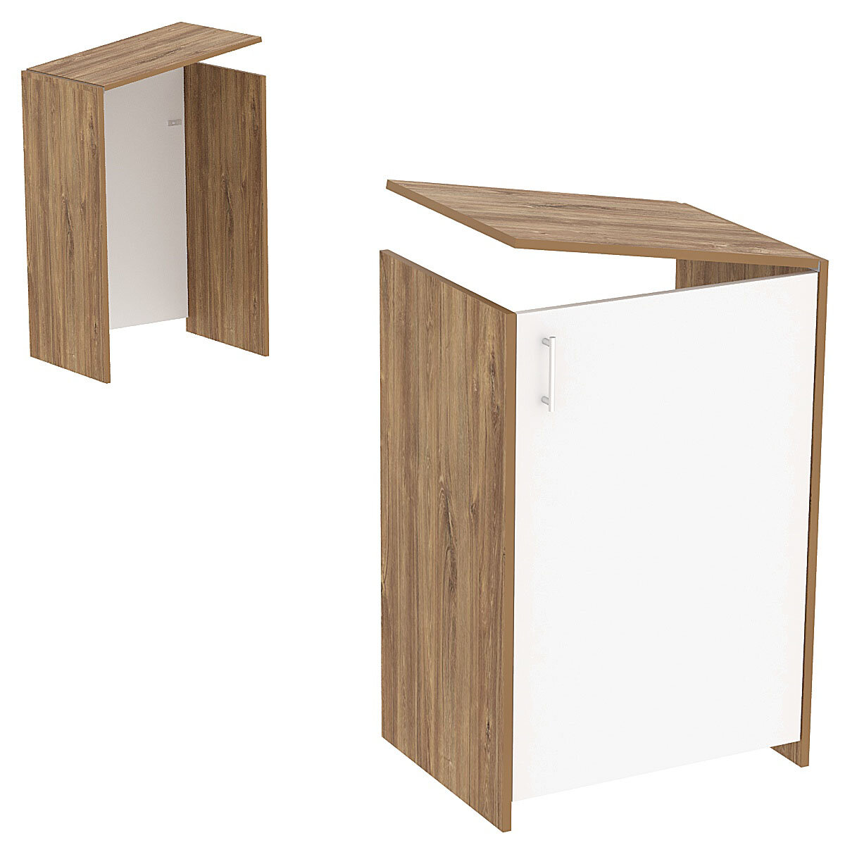 Торговый прилавок-проход серии бриз, Дуб Канзас коричневый + Белый