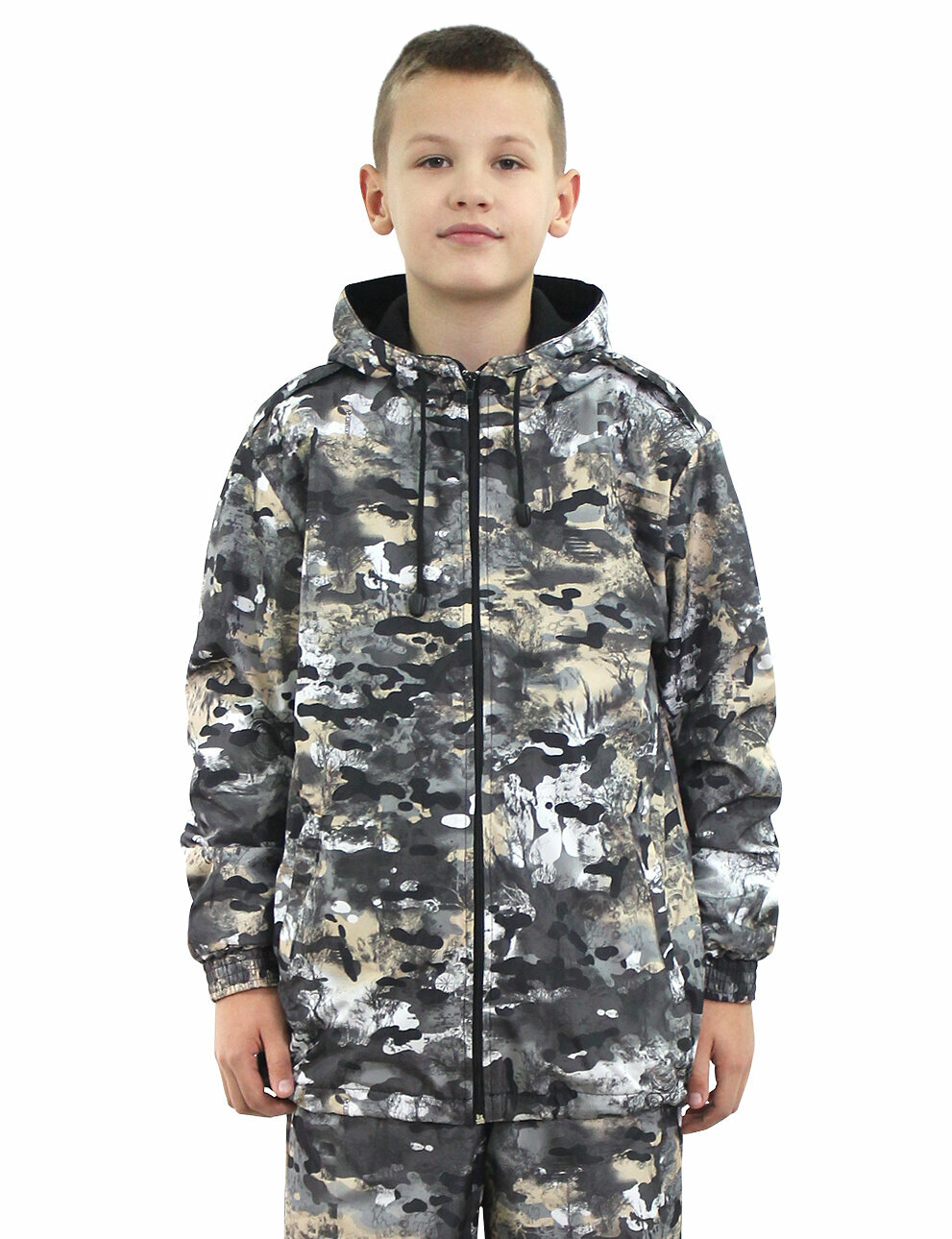 Ветровка демисезонная камуфляжная детская на флисе