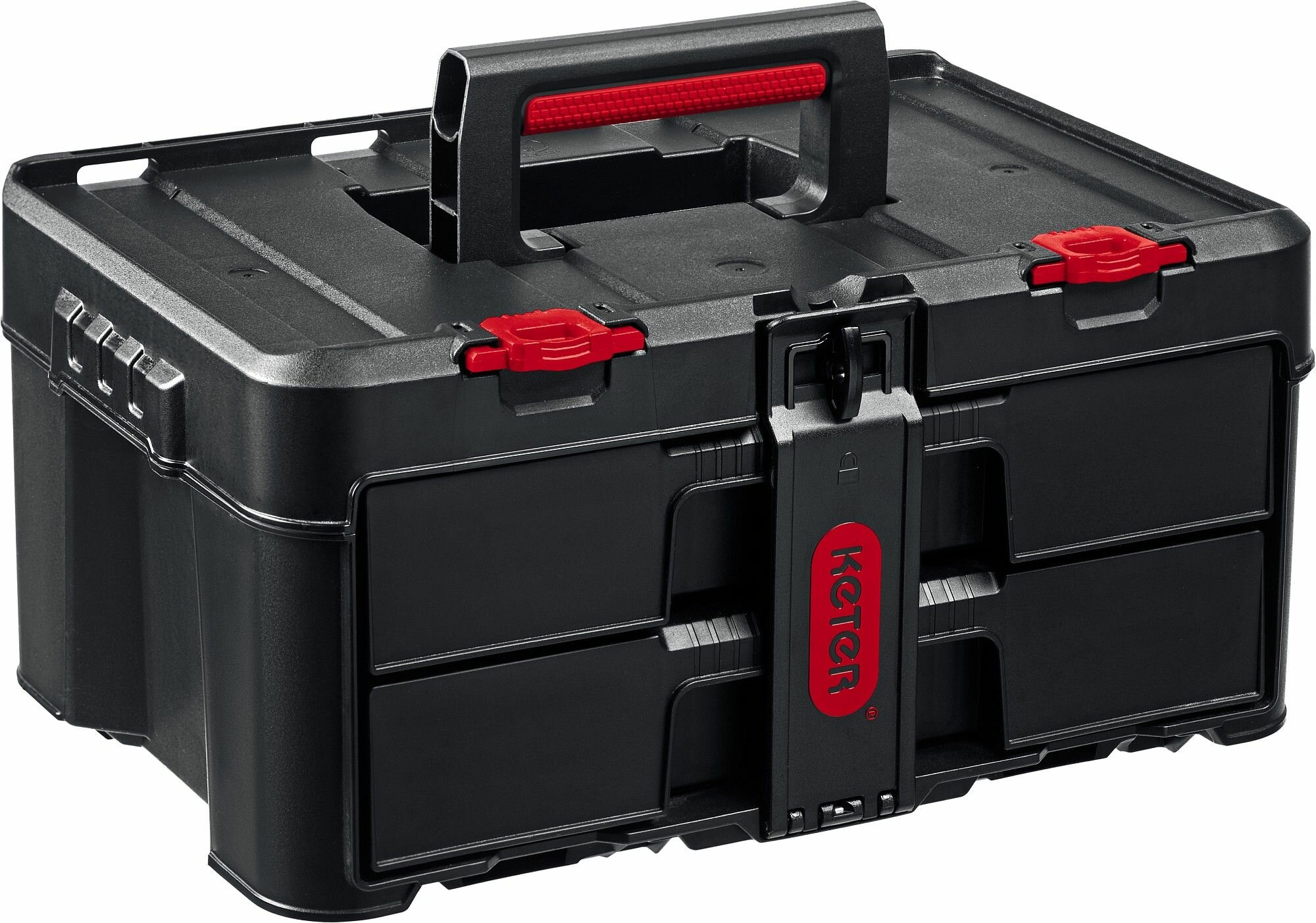 Пластиковый ящик KETER Stacknroll, 481х332х233 мм, 19", выдвижные полки 38407