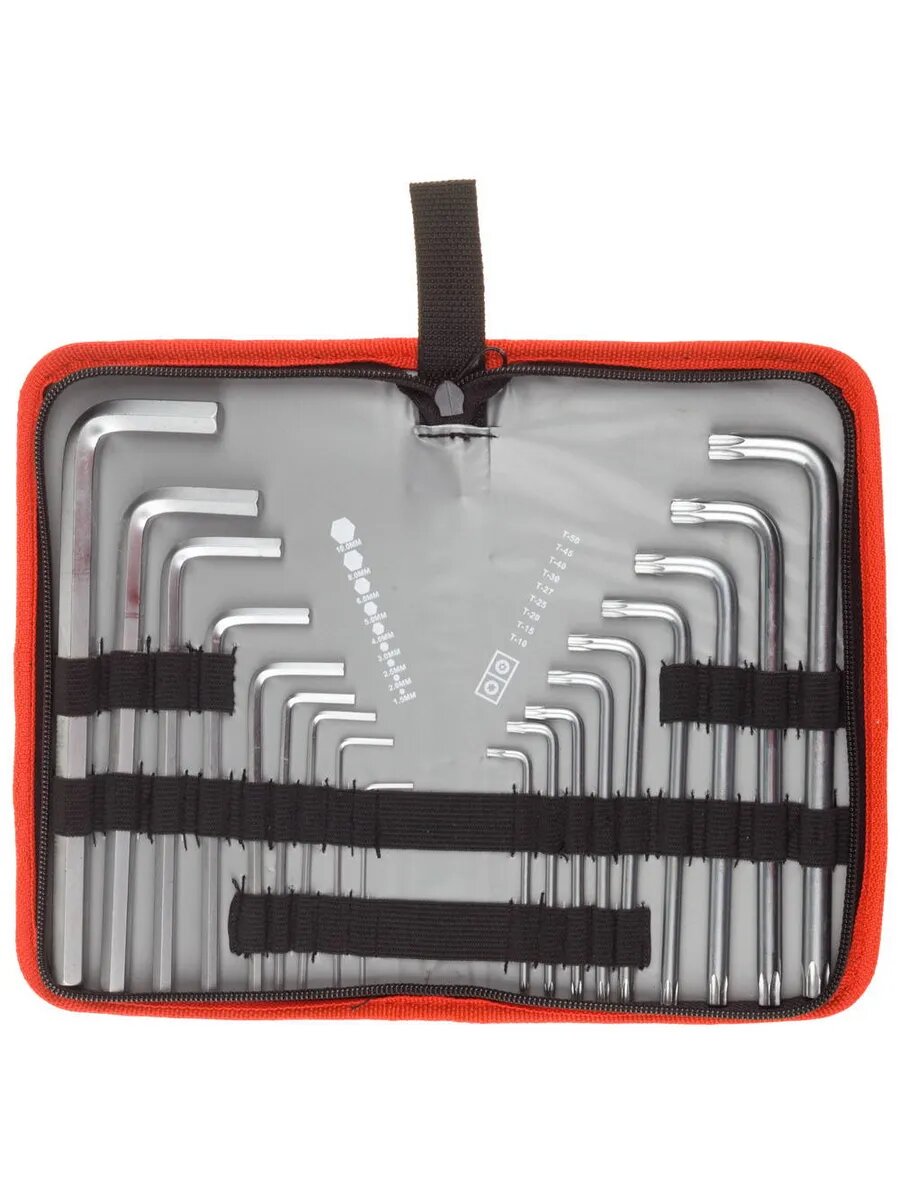 ЗУБР 18 шт, набор имбусовых ключей (27463-H18)