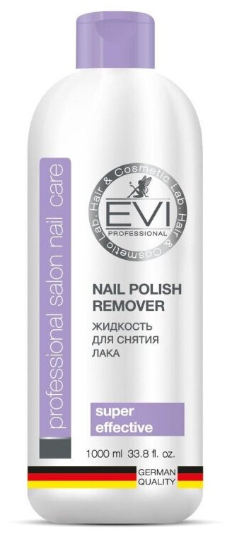 Жидкость для снятия лака EVI professional с ацетоном 1000мл 1390393 005-001