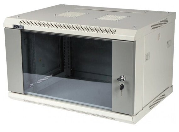 Шкаф настенный Lanmaster Pro 19", 12U, 600x600, серый, 2 части (TWT-CBWPG-12U-6x6-GY)