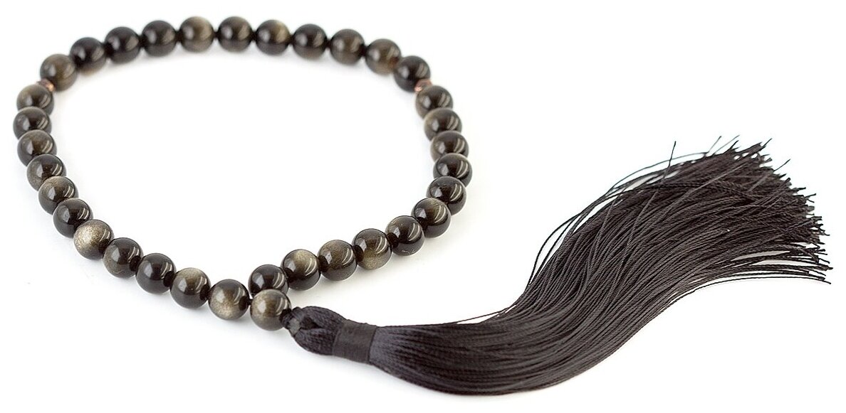 Чётки, обсидиан