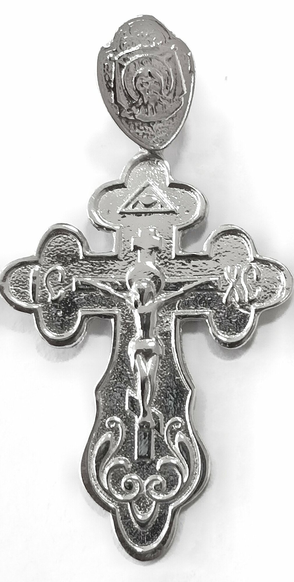 Крестик, серебро, 925 проба, родирование