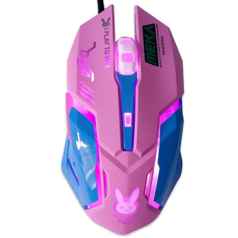 FTBTOC проводная игровая мышь D.VA Reaper 6 кнопок RGB Розовый