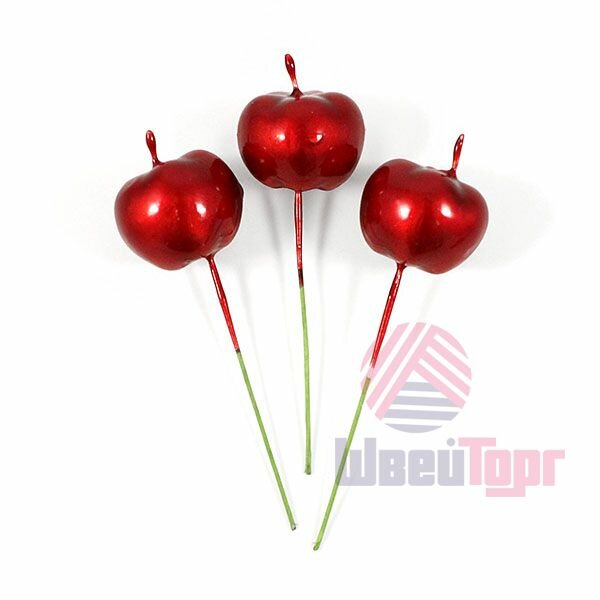 Заготовка для декора "Яблоко", 1/25 шт, на проволоке