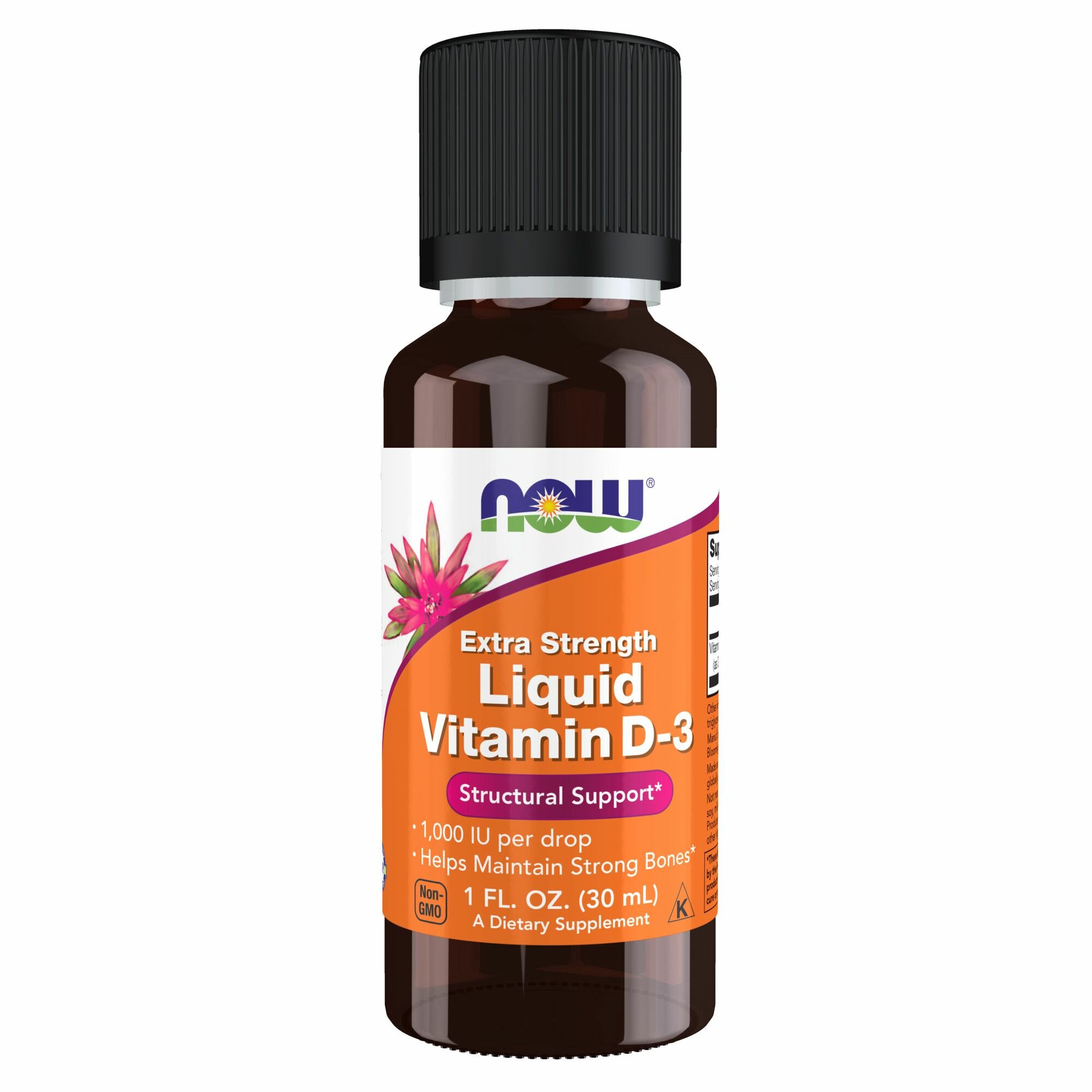 NOW Liquid Vitamin D3 extra, Жидкий Витамин Д3, 1000 МЕ, 30 мл