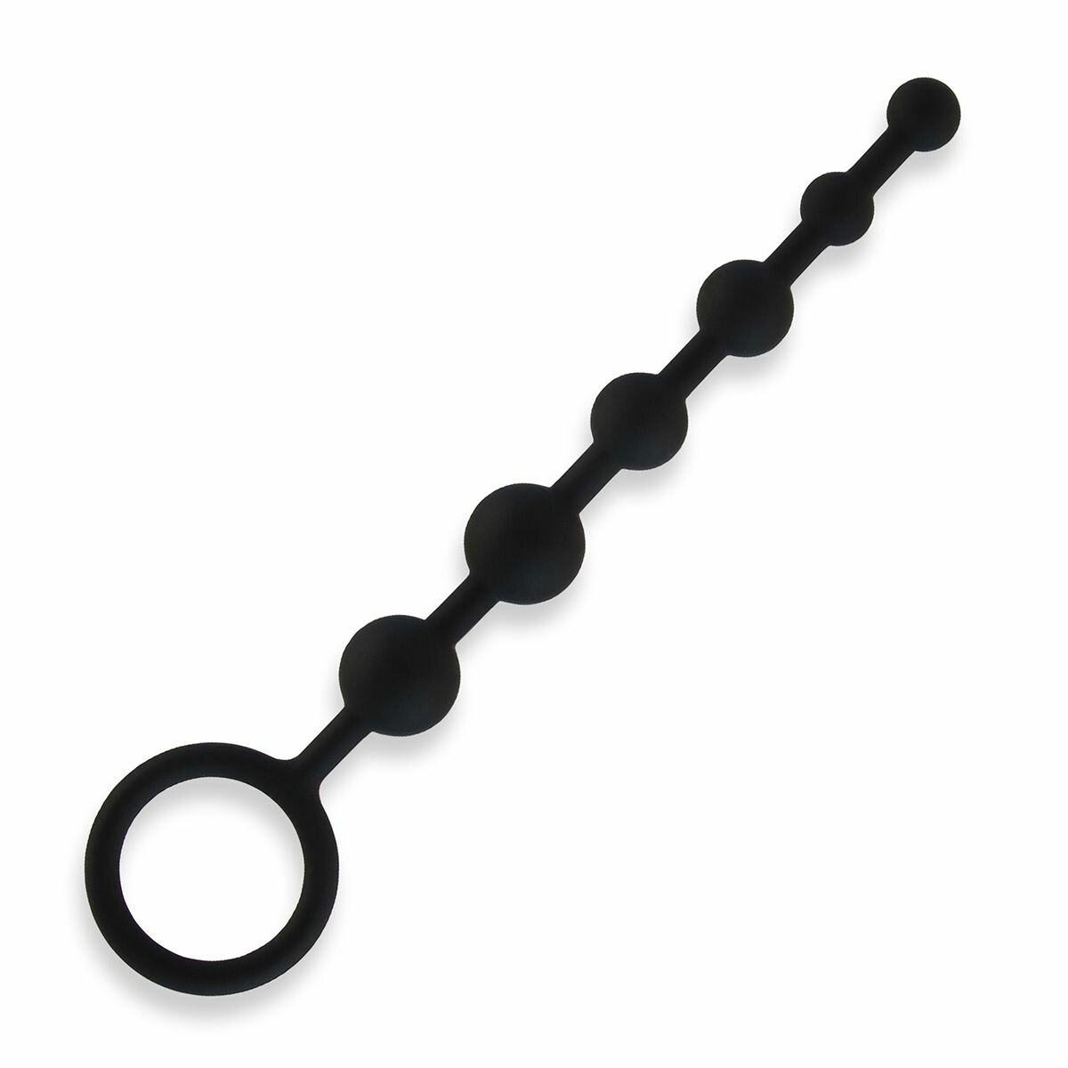 Черные силиконовые анальные бусы Silicone Anal Beads - 21 см,21 см,2 см, черный, силикон, Унисекс, Анальные игрушки