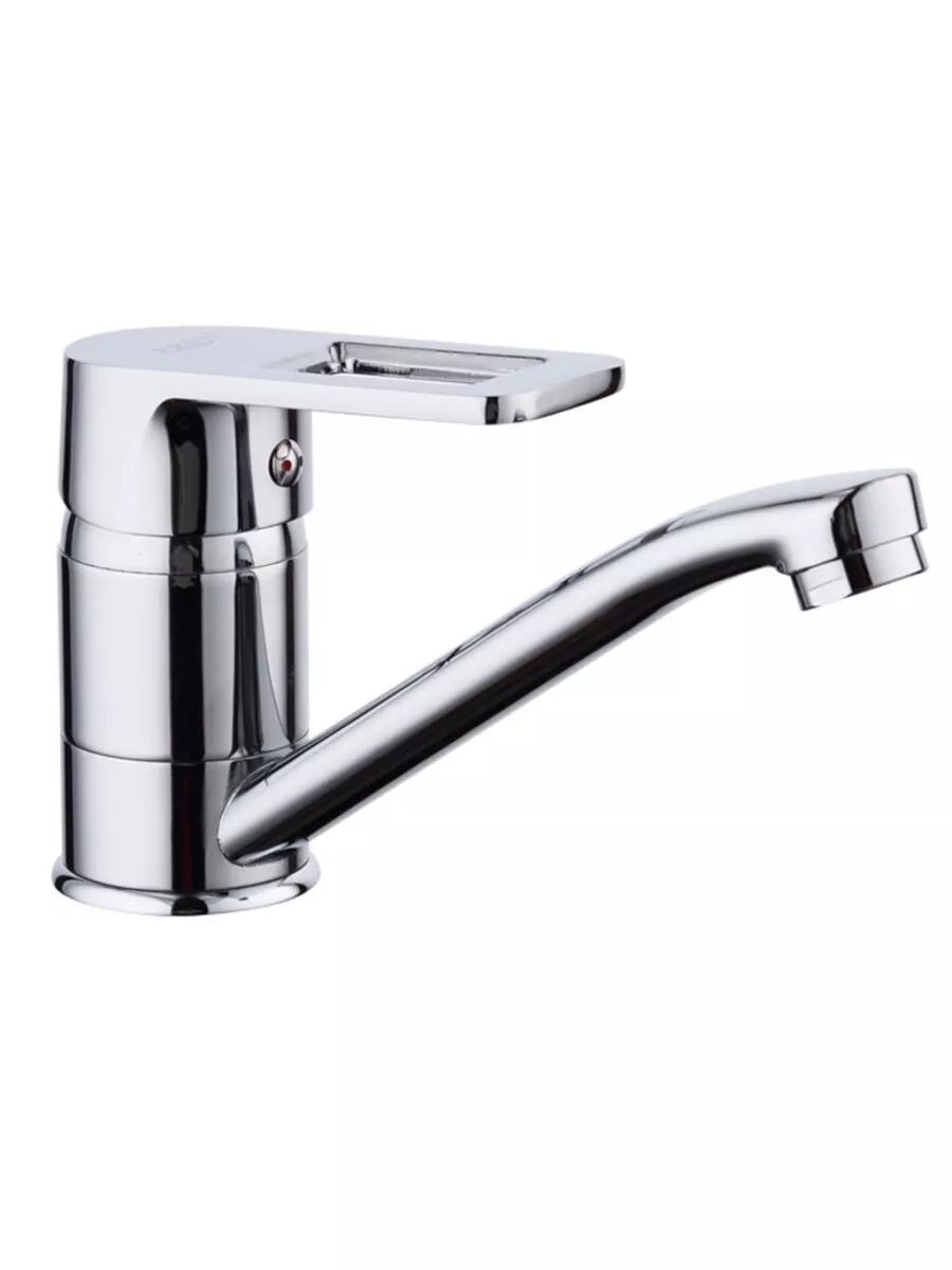 Смеситель для кухни Frud, R45072, гибкая подводка, хром, однорычажный, поворотный излив