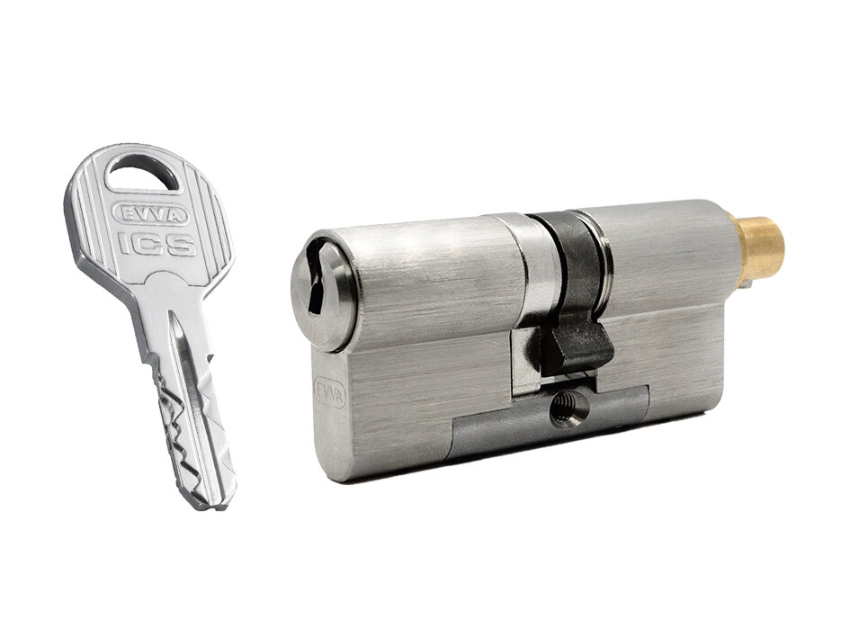 Цилиндр EVVA ICS ключ-вертушка 72мм (размер 41х31В мм) - Никель (3 ключа)