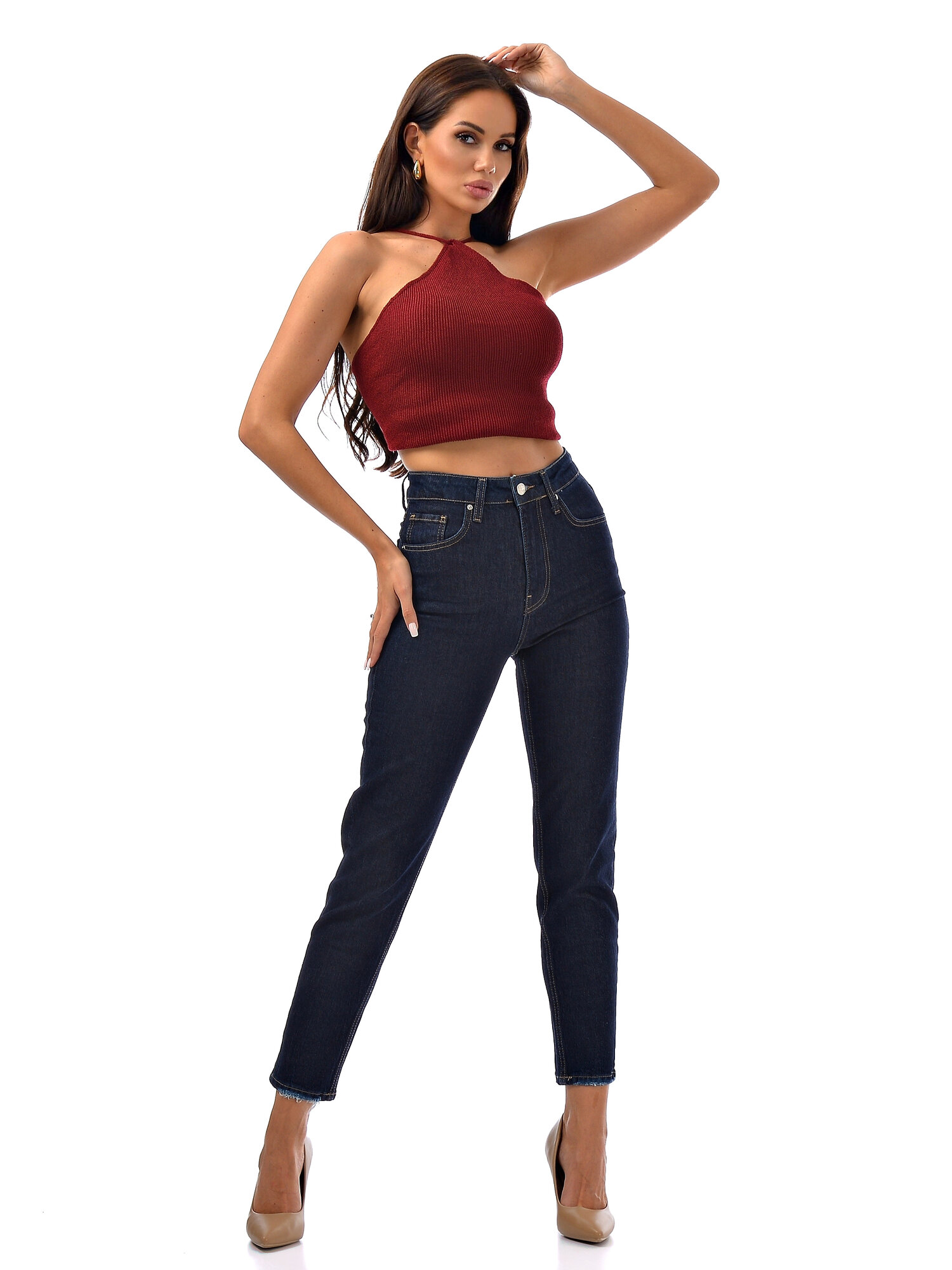 Джинсы мом Джинсы Мом c высокой посадкой 