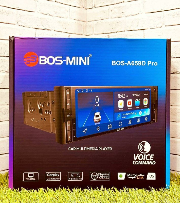 Автомагнитола Android BOS Mini 659, 4/64 GB, Carplay, Bluetooth, Wi-Fi, AUX, USB
