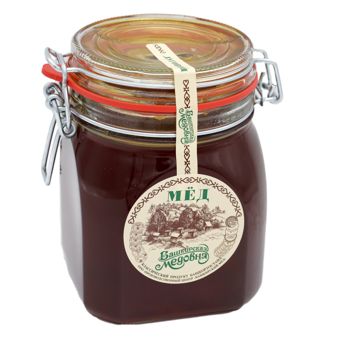 Мёд натуральный Башкирский цветочный "Башкирская медовня" 1100 гр стекло