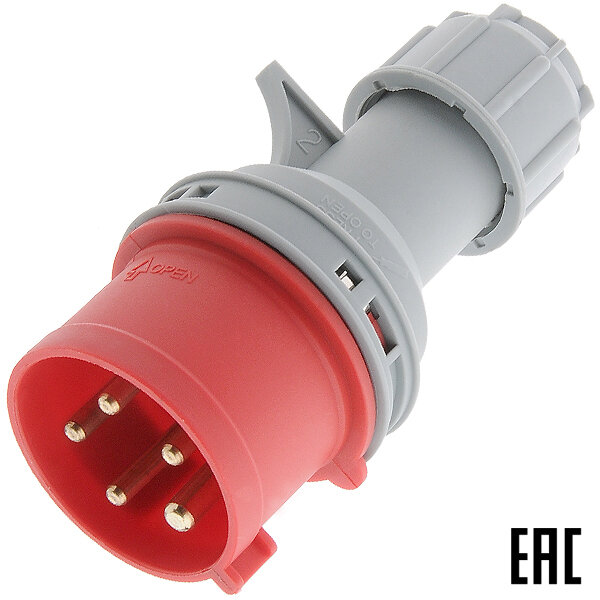 Вилка YS CEE-015N кабельная 3P+N+E 16А 415В IP44 с сальником