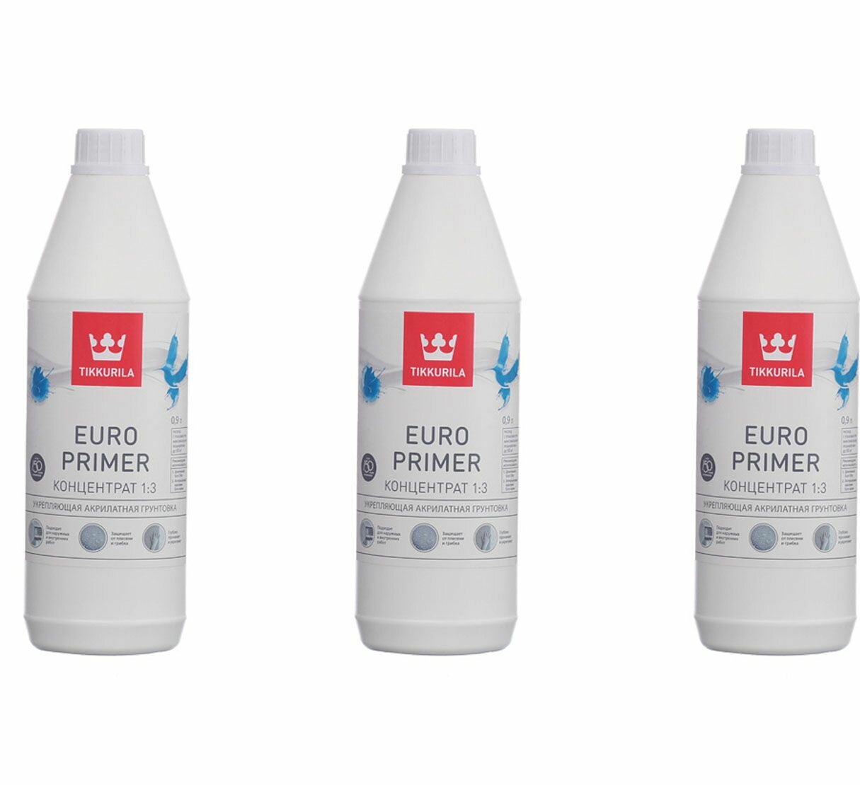 Грунт Tikkurila Euro Primer концентрат 0,9 л (3 шт.)