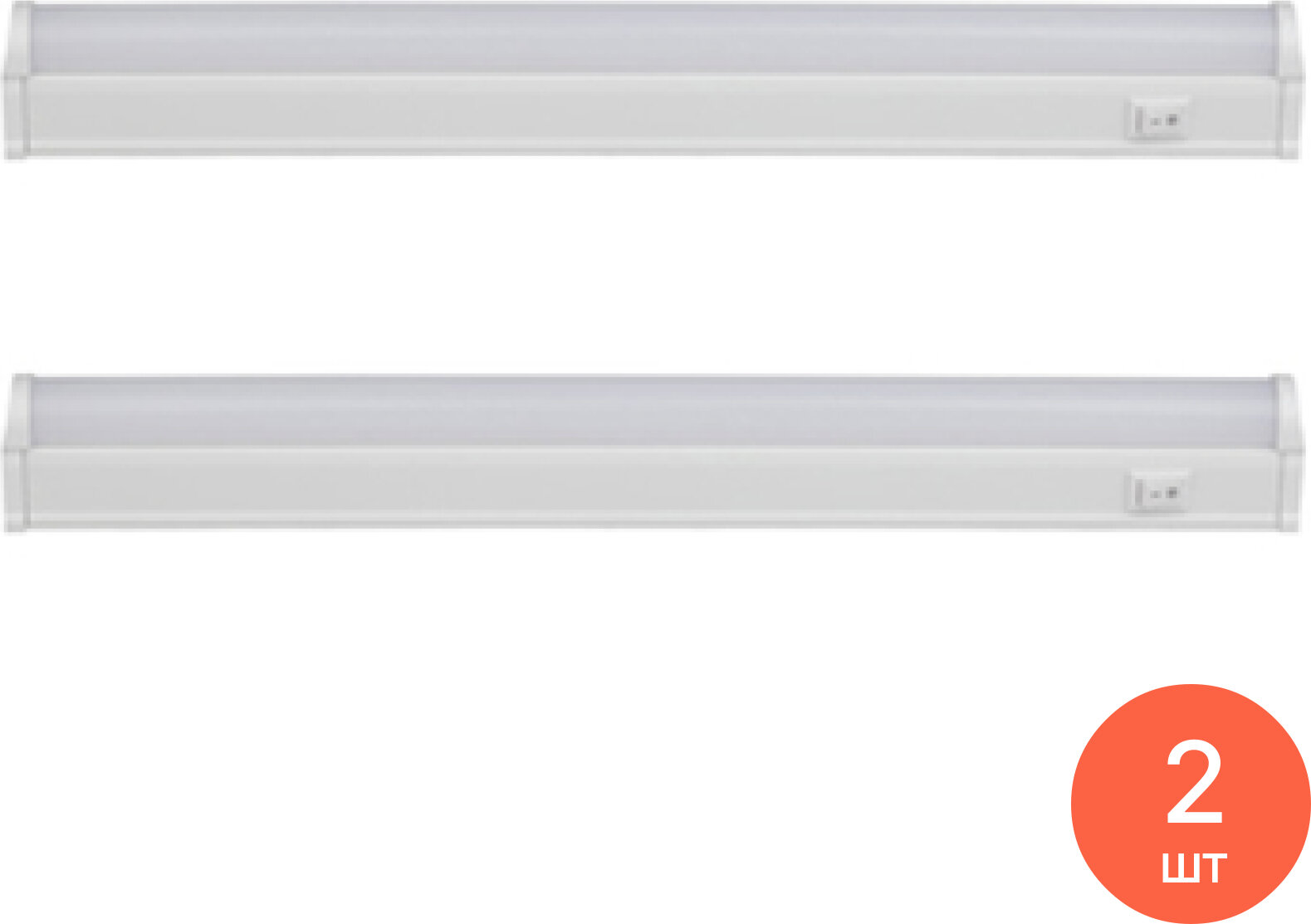 Светильник настенно-потолочный ЭРА LLED-01-04W-4000-W линейный, светодиодный 4Вт IP20 4000К 314х22х37мм, Б0017422 / освещение для дома (комплект из 2 шт)
