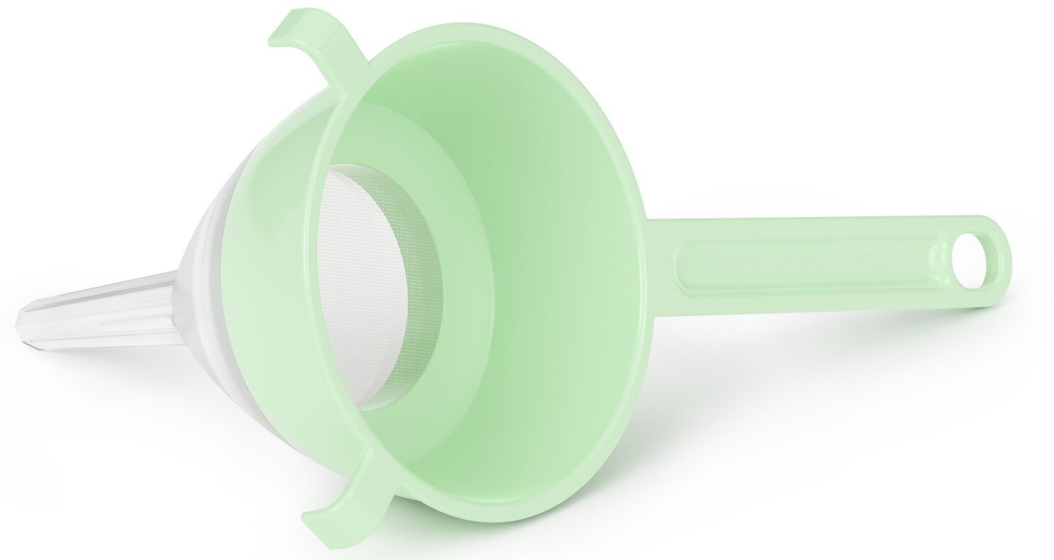 Сито Альтернатива с воронкой пластик зеленый 210×105×140мм, диаметр 9 см / аксессуары для кухни