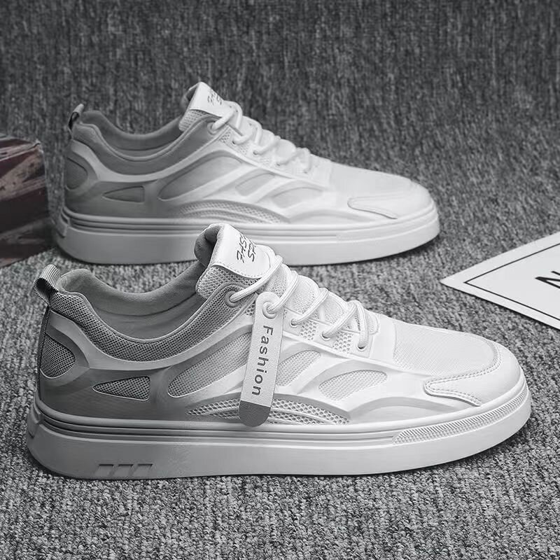 MOOCIE Новые мужские туфли на лето, дышащие, тонкие, сетчатые, дезодорирующие, повседневные белые кроссовки, сетчатые туфли, универсальная спортивная обувь