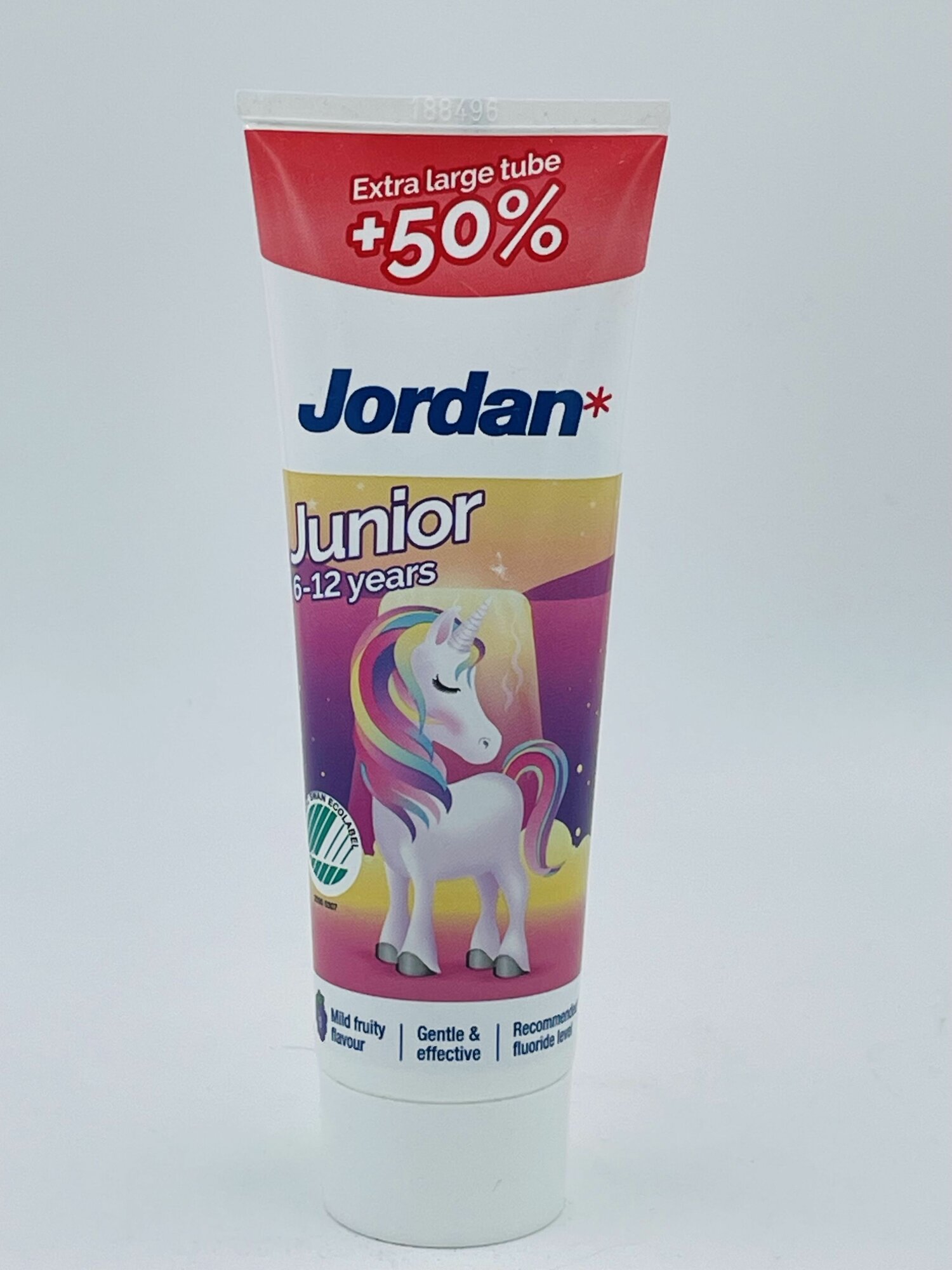 Jordan Junior Детская зубная паста с фтором (1450 ppm) 6-12 лет, фруктовый вкус, 75 мл (Швеция)