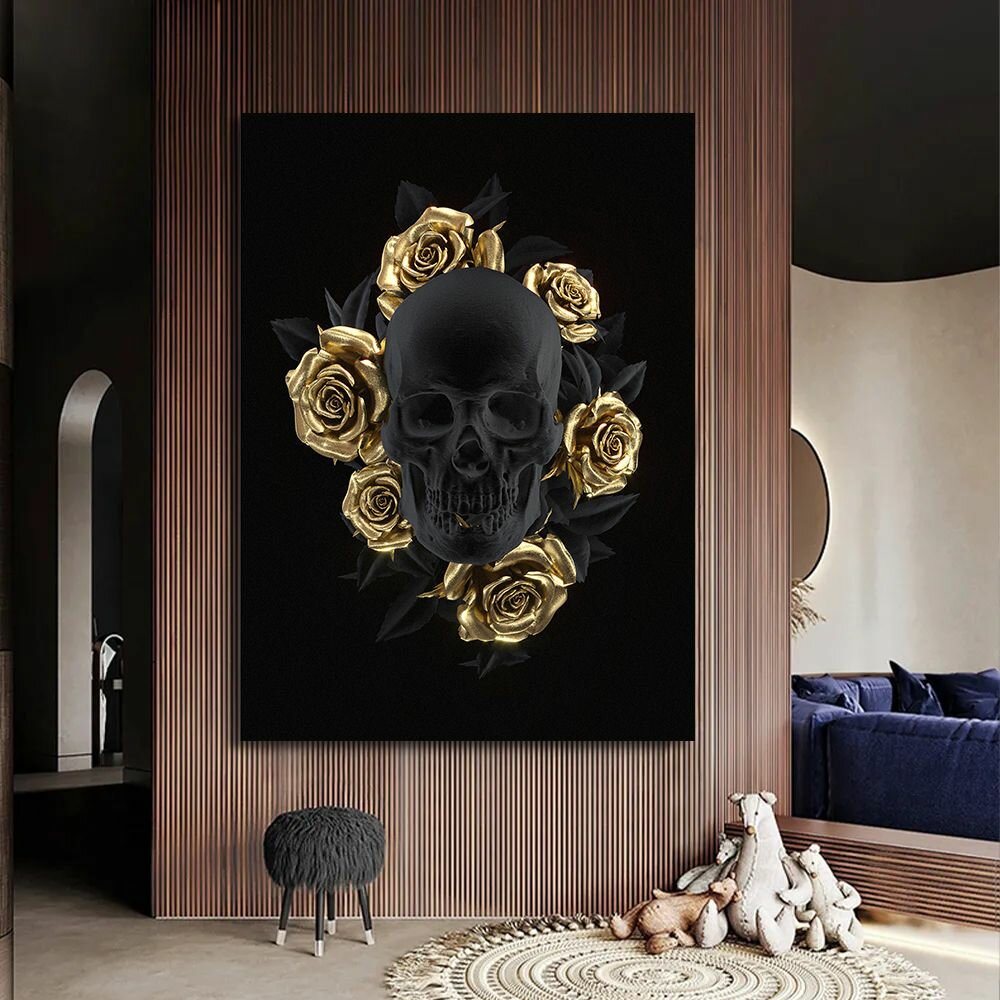 Картина ВсеКартины. Тут "Череп", холст, на подрамнике, 50x70 см