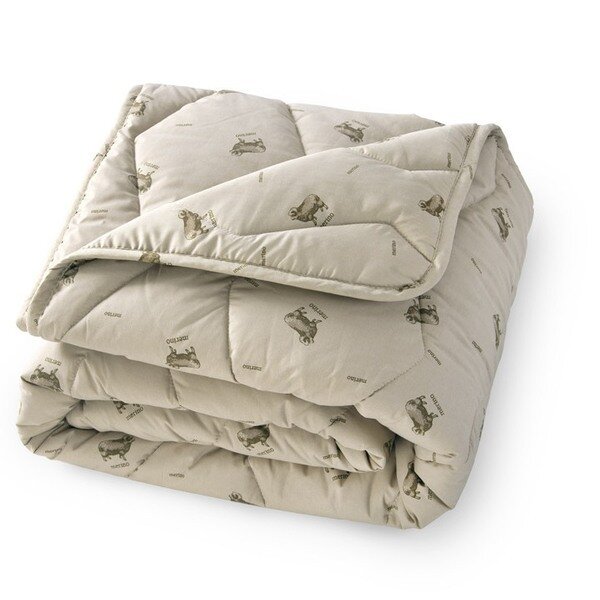 Одеяло (220х200) из Овечьей Шерсти (300 г.) тик смесовой, евростандарт