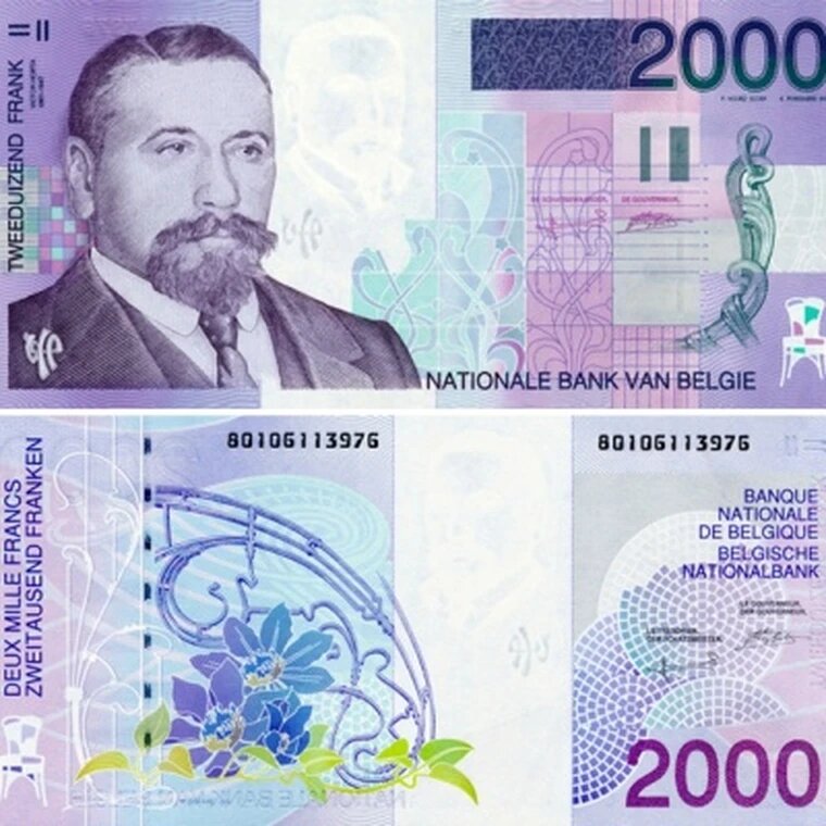 2000 франков 2001 года Бельгия, сувенирная копия, банкноты и купюры редкие коллекционные
