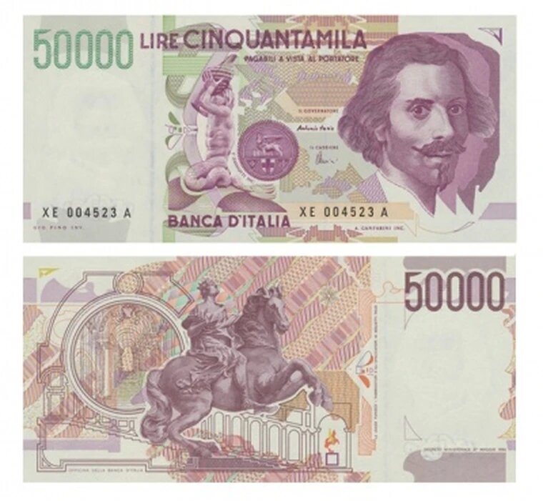 50000 лир 1992 Италия, сувенирная копия, банкноты и купюры редкие коллекционные
