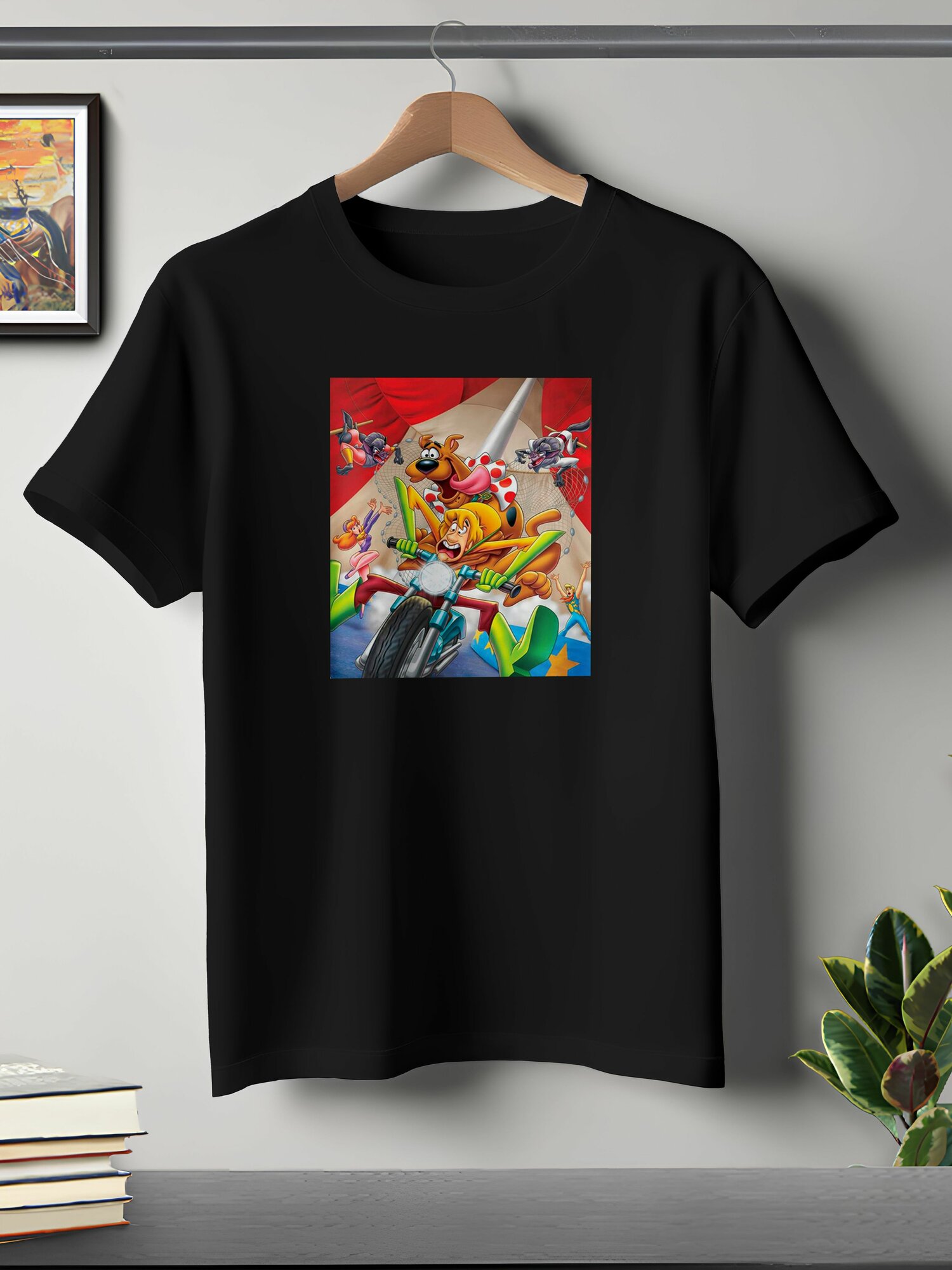 Футболка ONEQ унисекс 64-66 (5XL) размер с принтом Скуби-Ду, черная