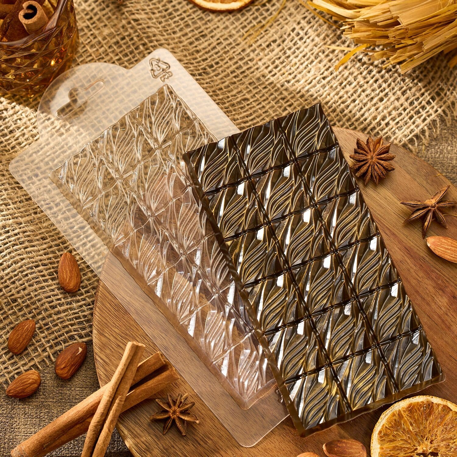 Формочка для шоколада : Ковыль - плитка шоколада молд из толстого пластика