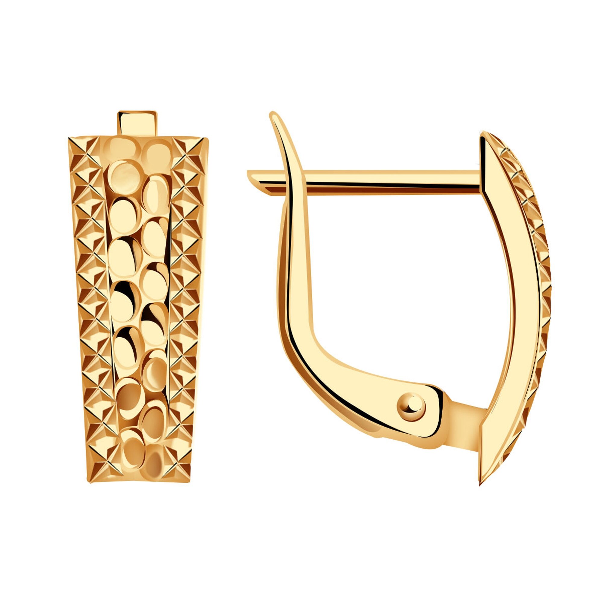 Серьги, красное золото, 585 проба