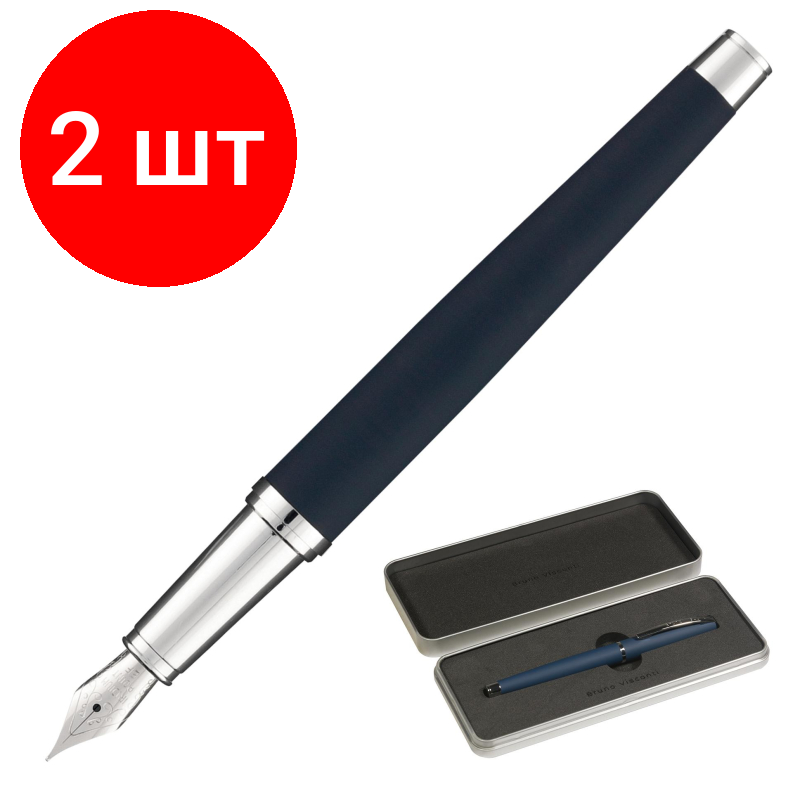 Комплект 2 штук, Ручка перьевая SIENNA В металл PREMIUM футл.0.7мм, син корп син 20-0344/10